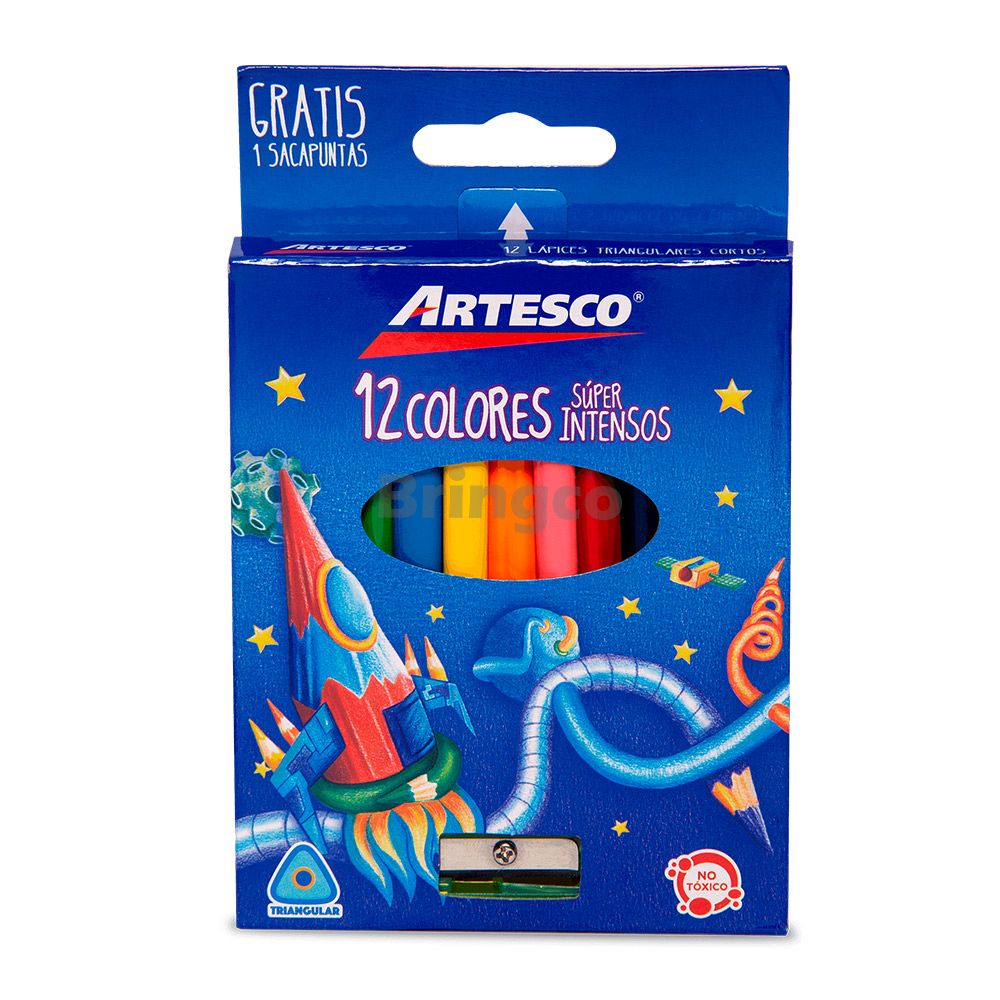 Lapiz de Color Artesco Corto paq x 12 Colores (Br)