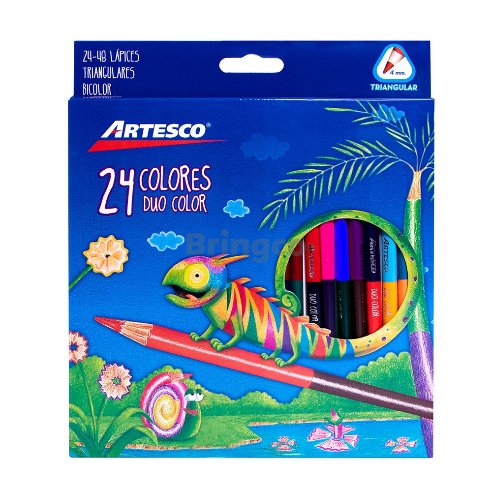 Lapiz de Color Artesco Largo Duo Paq 12/24 colores (Br)