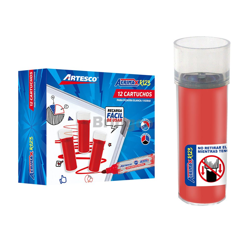 Recarga para Marcador Acrimax R123 Artesco Rojo Und (Br)